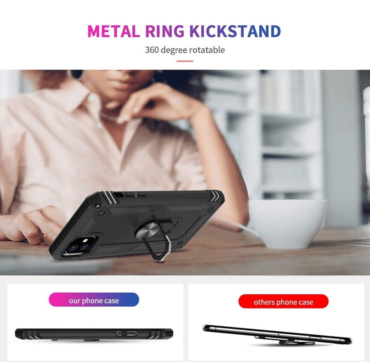 NATO iPhone Case With Kickstand For Series 15/16/17, Shockproof ...